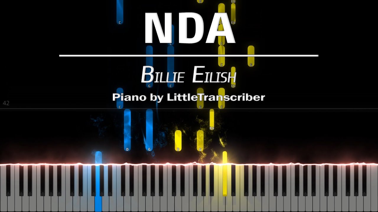 Billie Eilish - NDA (Piano Cover) Tutorial by LittleTranscriber - YouTube