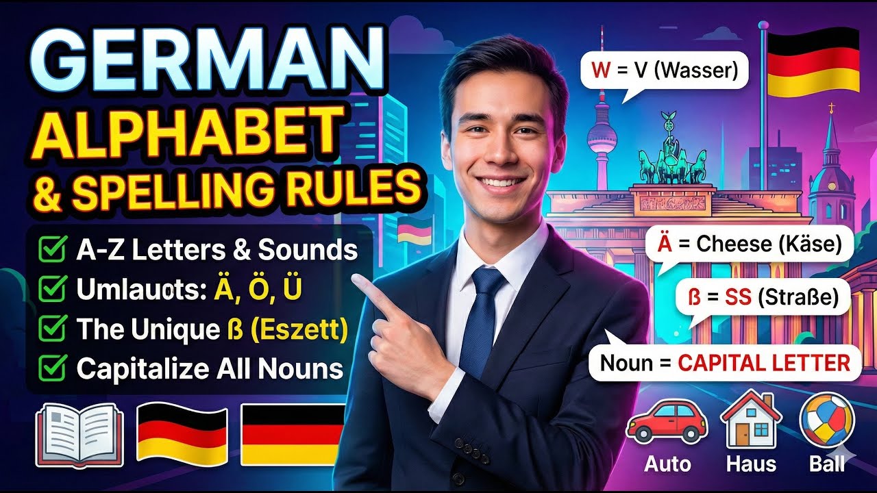 Lesson 1: German Alphabet & Umlauts for Beginners (A1) | Learn German ...