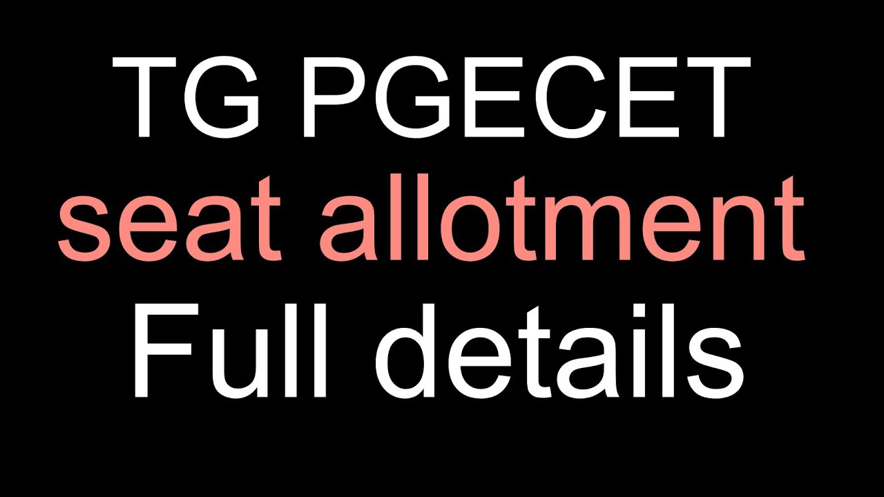 TG PGECET 2025 # seat allotment # reporting at concerned colleges ...