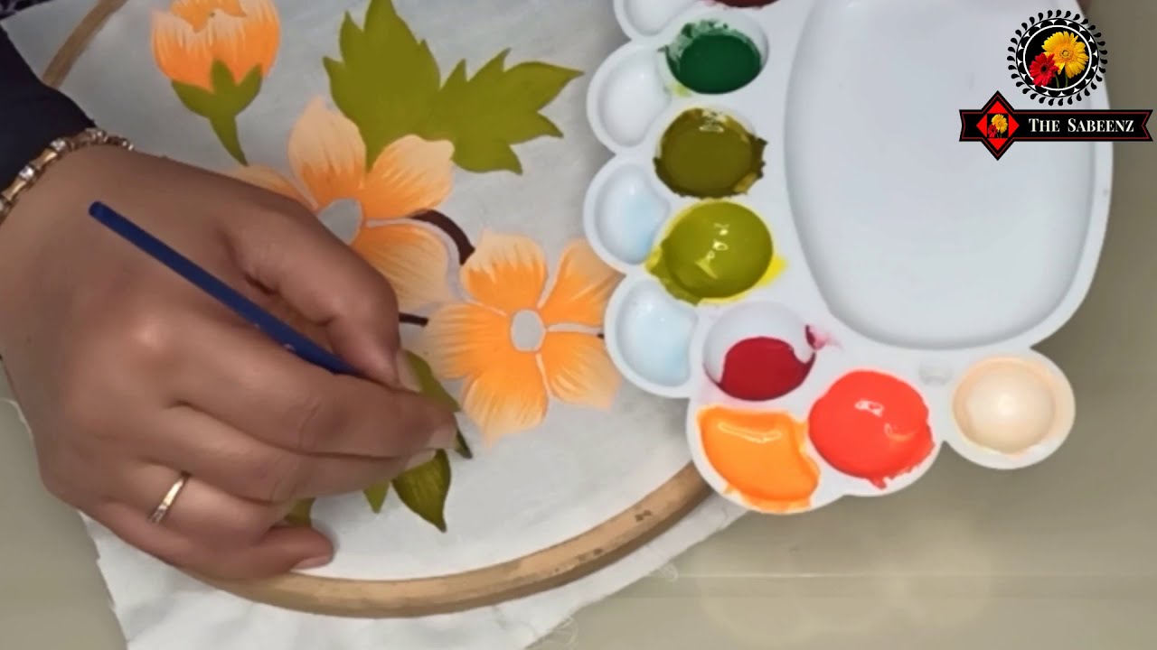 fabric painting- how to do three colors shading on cloth step by step ...