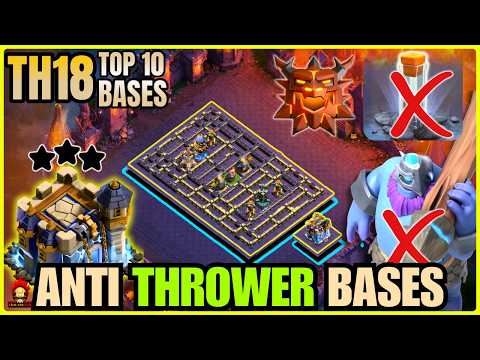 ANTI THROWER TOP 10 TOWNHALL 18 BASE ! TH18 LEGEND BASES WITH LINK ! ANTI 2 STAR TH18 WAR BASE