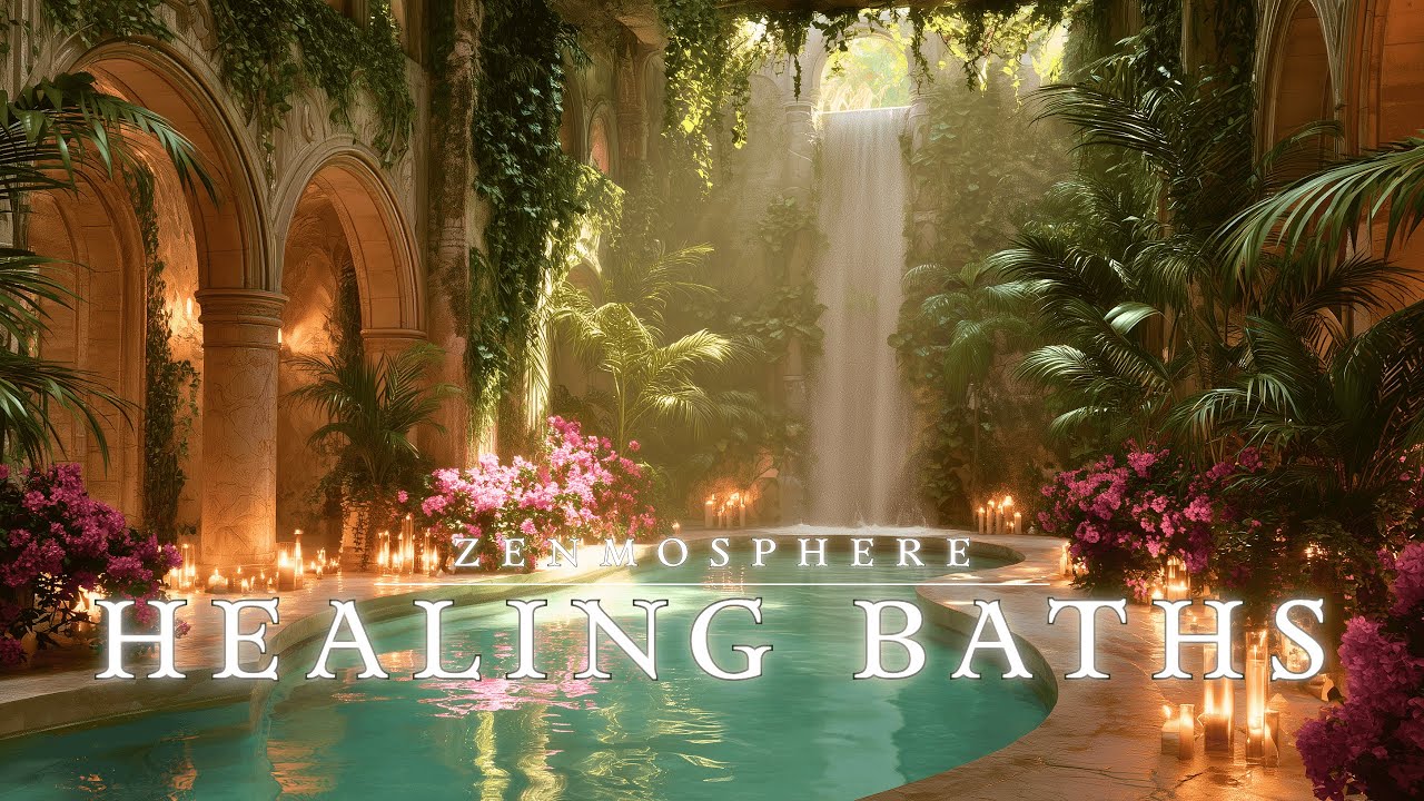 Healing Baths • Meditation Music & Waterfall Ambience • Relaxing Music ...