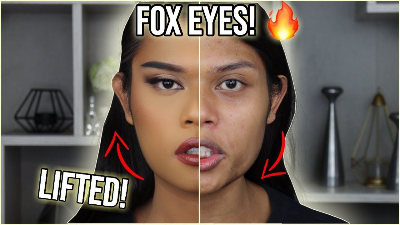 FOX EYE LIFT MAKEUP TUTORIAL!!! *PANG BELLA HADID LEVELS INSTANT FACE ...
