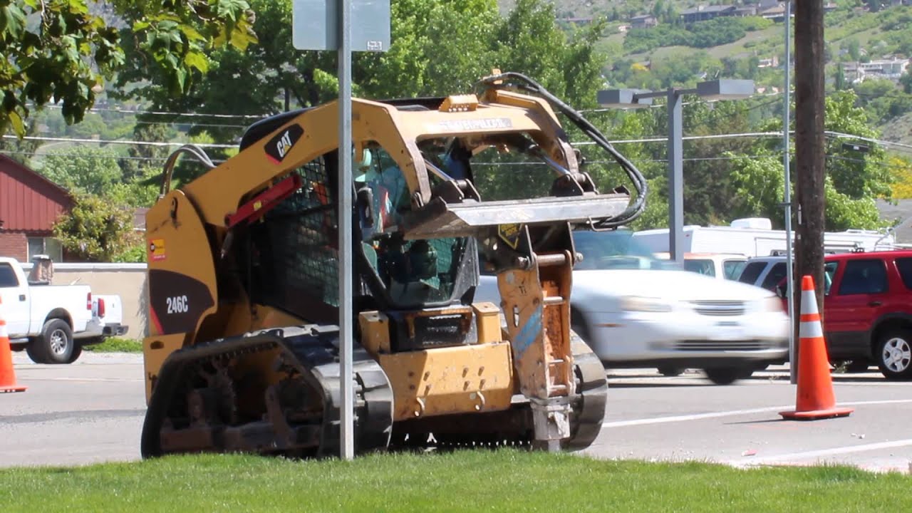 CAT 246C Impact Hammer - YouTube
