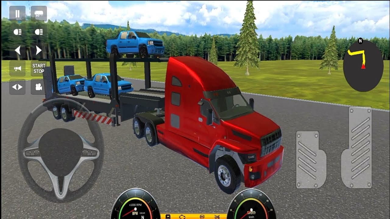 Car Transport Truck simulator; Offroad Driving -Gameplay - YouTube