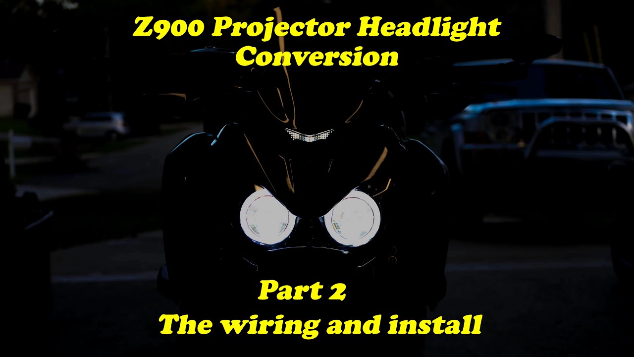 Projector Headlight Install on my Z900 Part 2 - YouTube