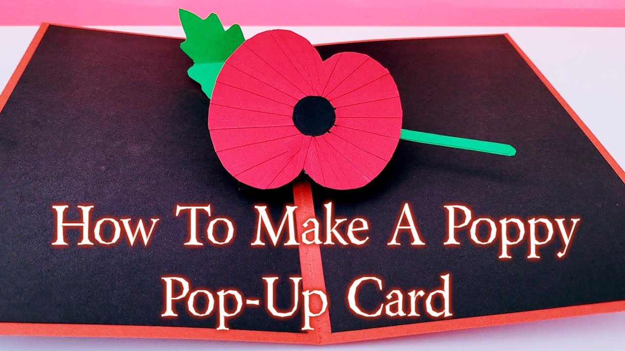 How To Make A Simple Poppy Pop-Up Card - Tutorial with Template - YouTube
