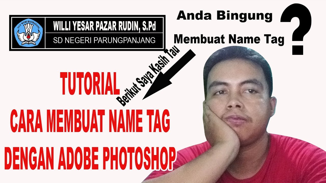 TUTORIAL CARA MEMBUAT NAME TAG DENGAN ADOBE PHOTOSHOP - YouTube