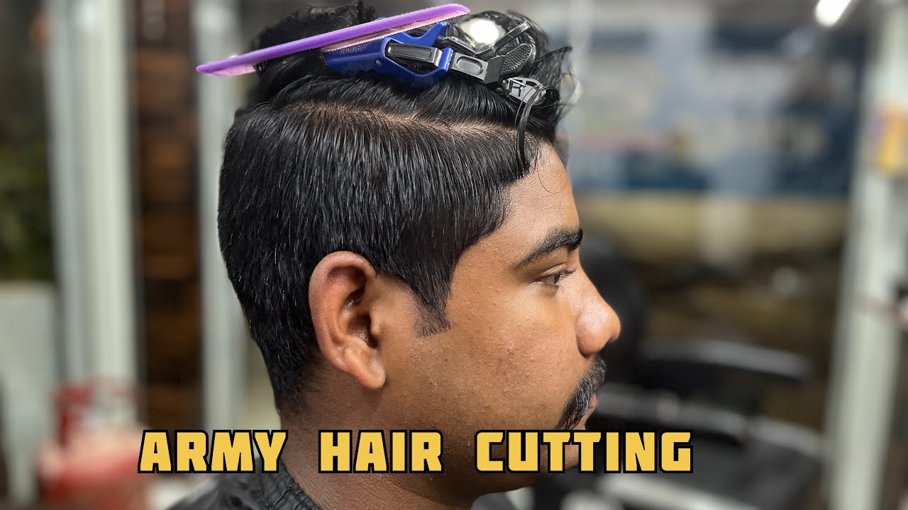 Army hair cutting || mid fade Army hair cutting - YouTube