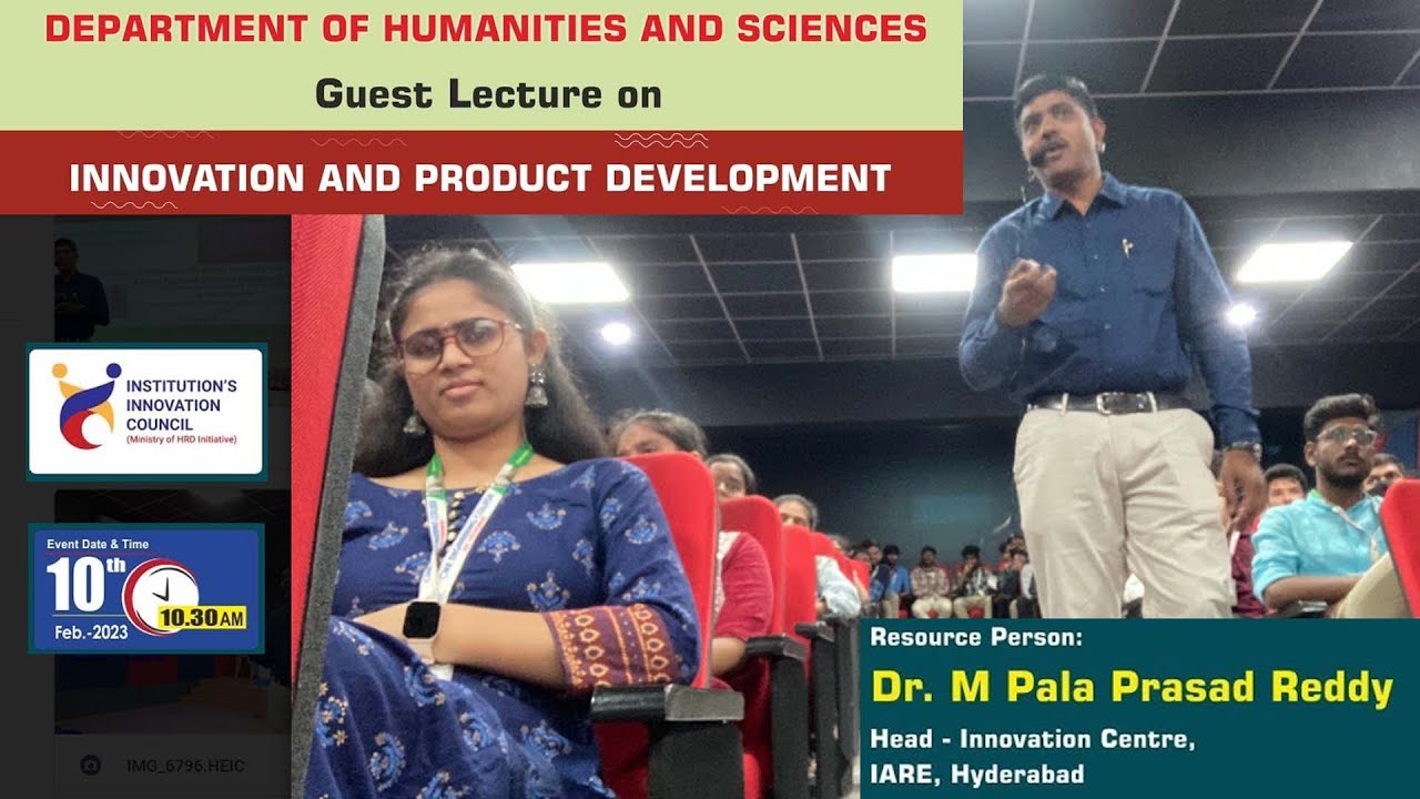 Guest Lecture on INNOVATION AND PRODUCT DEVELOPMENT by Dr.M P Prasad ...
