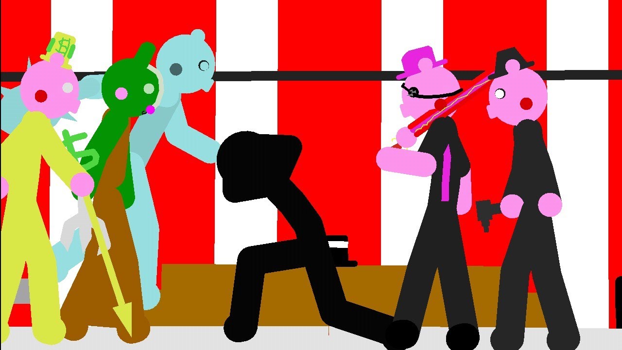 Piggy all jumpscare (stick nodes) part 1 - YouTube