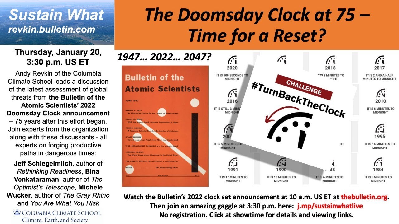 The Global-Risk Doomsday Clock at 75 – Time for a Reset? - YouTube