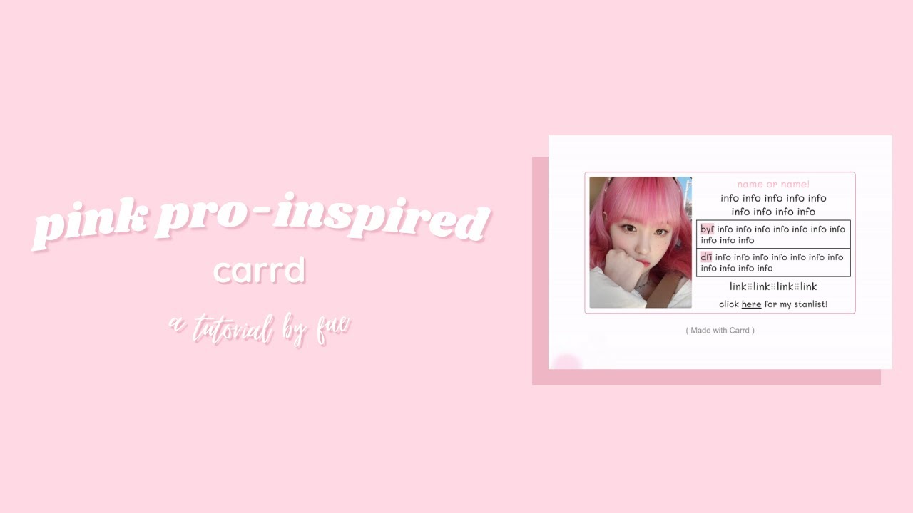 carrd tutorial #3 — pink, pro-inspired! - YouTube
