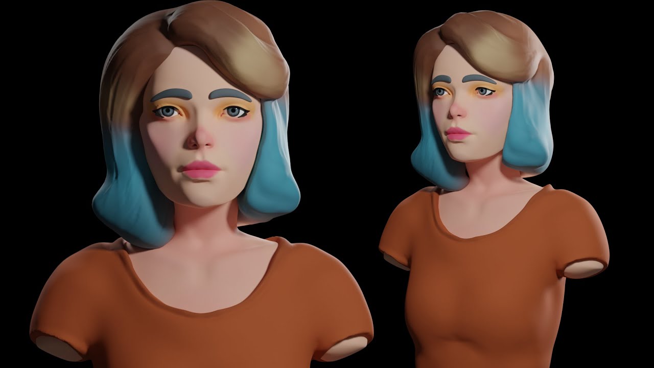 Blender Female Head Sculpt - YouTube
