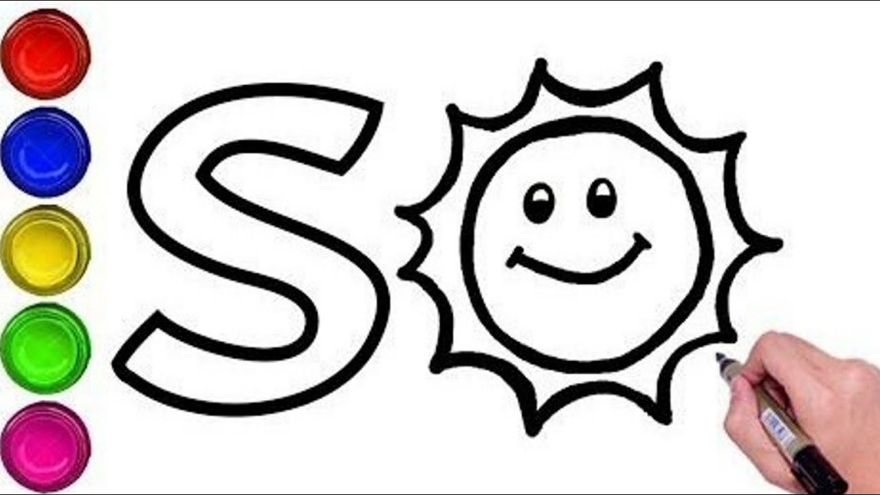 How to draw sun ☀️, how to color sun, easy sun drawing with colors for ...