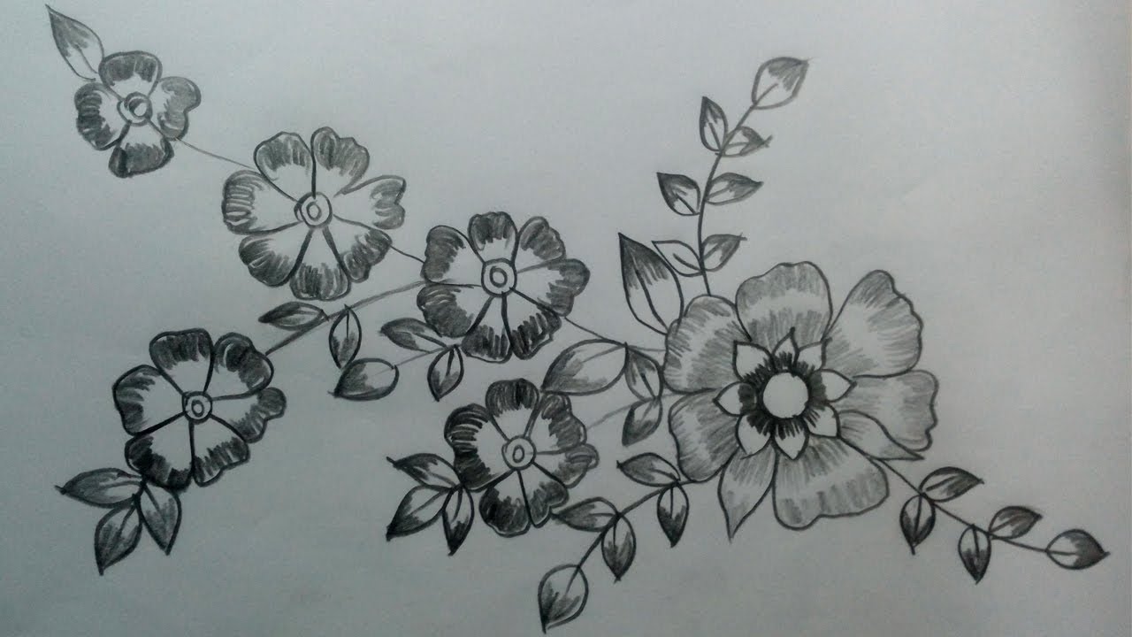 How to draw a flower Designs Drawing // pencil flower designs drawings ...