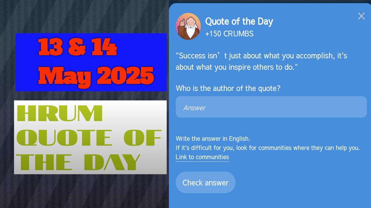 Hrum Quote Of the day Answer 13 May l Quote of the day Hrum | Hrum ...