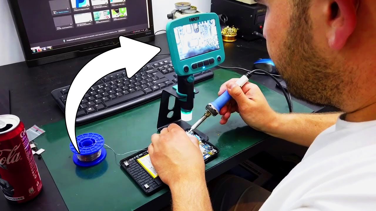 Digital microscope for electronic car repairs - YouTube