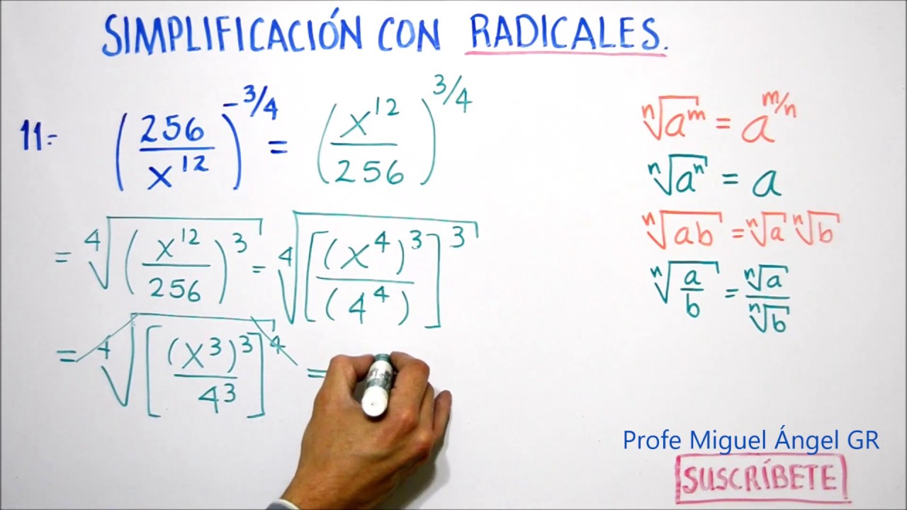 A.43 Simplificación de expresiones con radicales. Parte 2 - YouTube