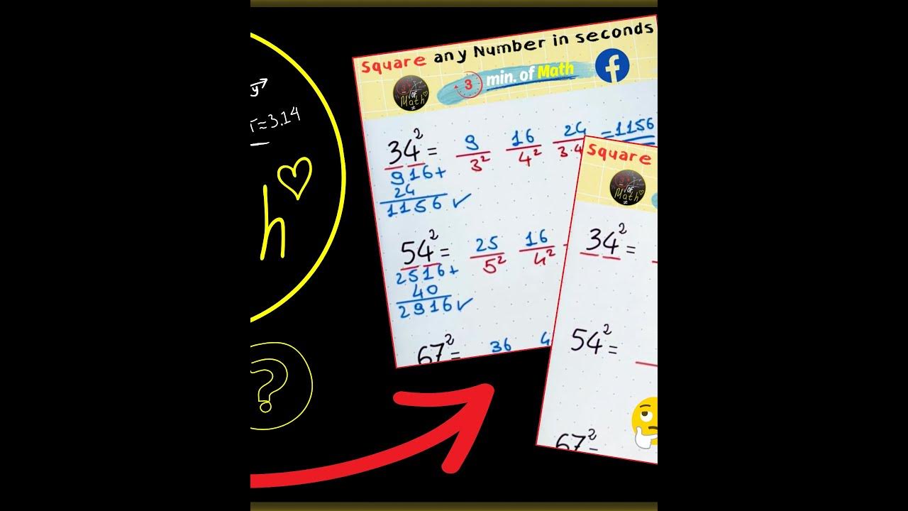 SQUARE ANY NUMBER IN SECONDS - FAST MATH TRICK! - YouTube
