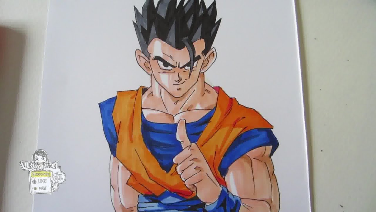 How to draw adult Gohan 孫 悟飯 - YouTube