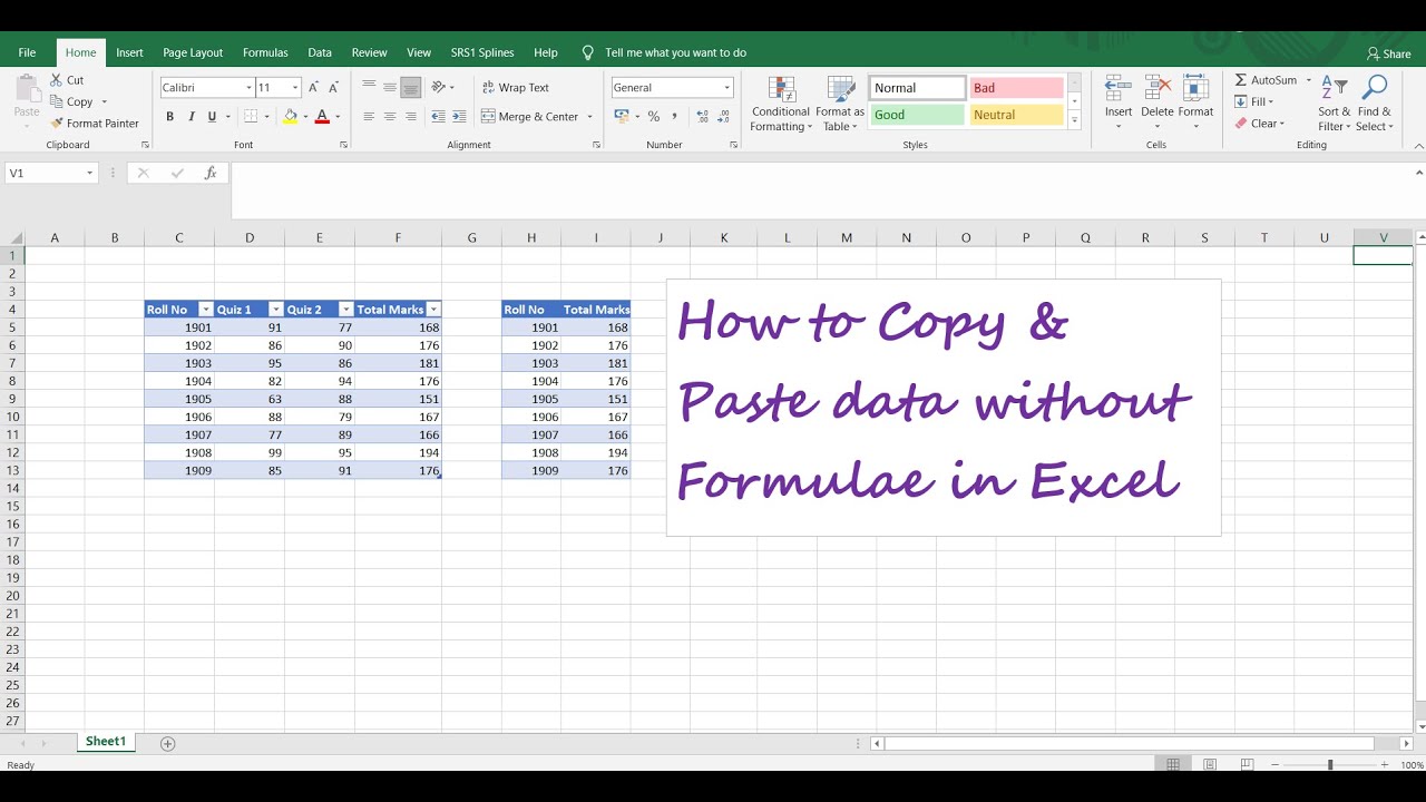 How To Copy And Paste Values Without Formula In Excel YouTube How To Copy And Paste Values Without Formula In Excel YouTube