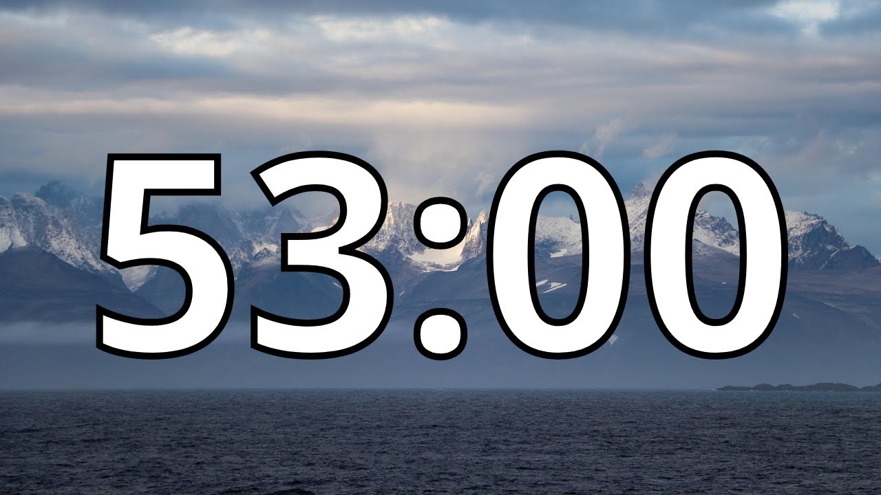 53 Minute Timer | Snowy Mountains | NO Music - YouTube