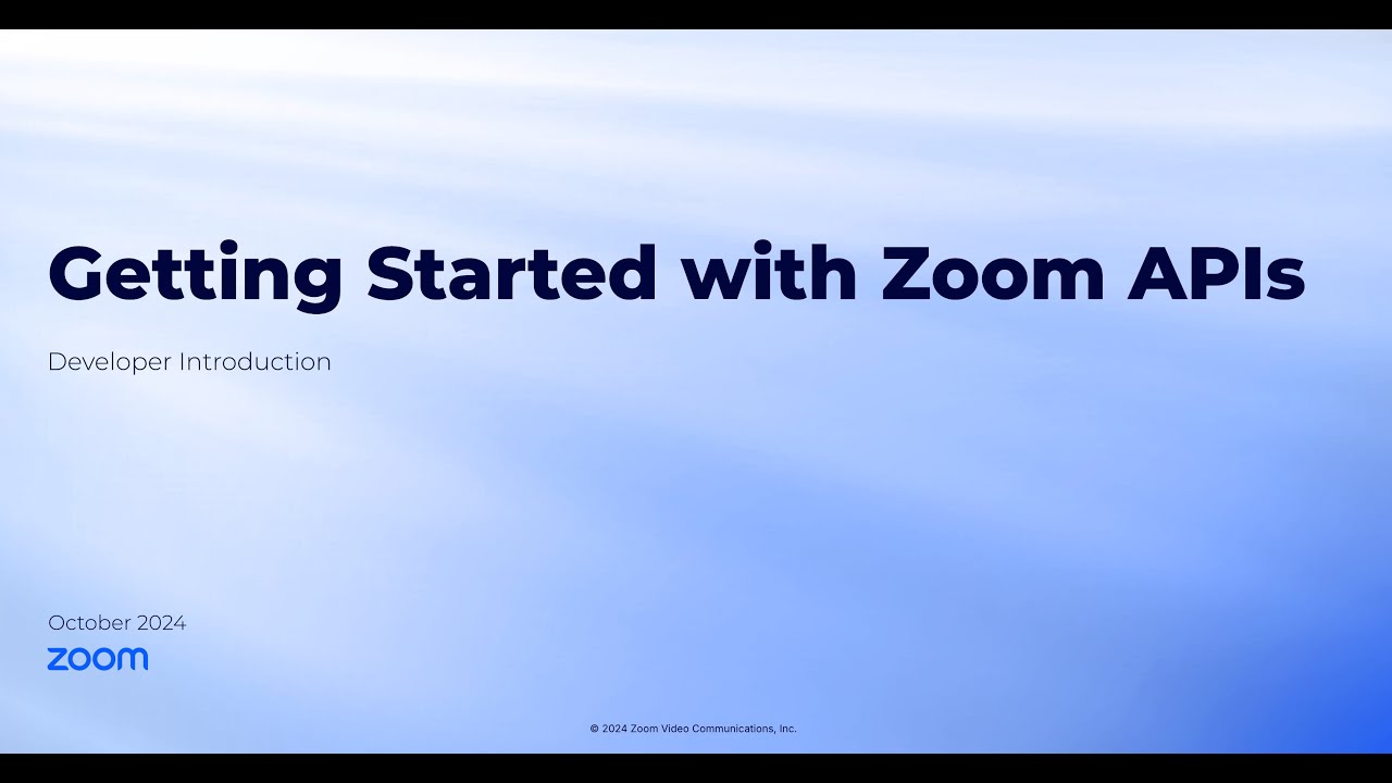 Developer Workshop - Exploring Zoom APIs: A Developer's Guide to ...