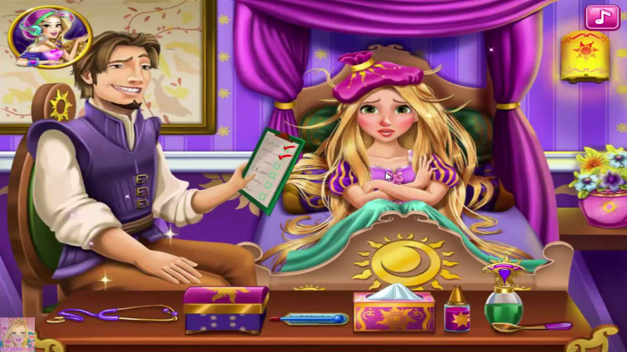Rapunzel Flu Doctor Disney Princess Hospital Care Games for Kids - YouTube