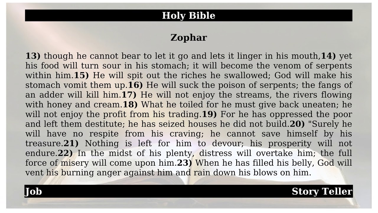 Job - Chapter 20 - Zophar | The Holy Bible - YouTube