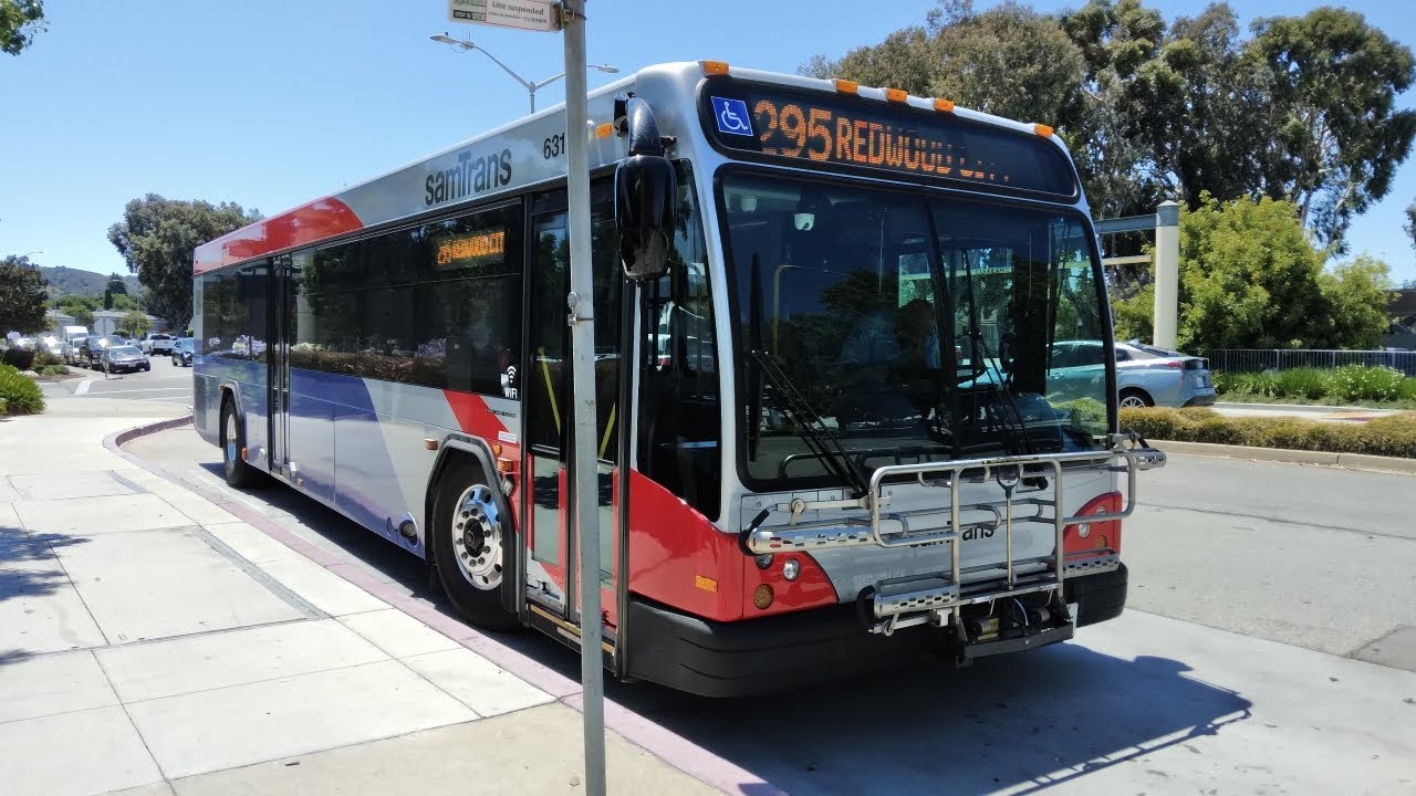 SamTrans 2017 Gillig BRT 40' 631 on Route 295 - Full Route Southbound to Redwood City Transit ...