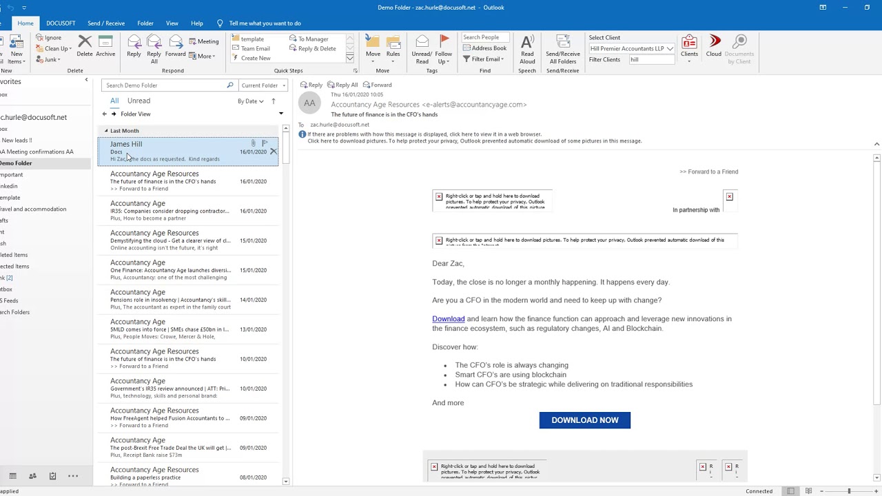Docusoft Filing EMail from Outlook - YouTube
