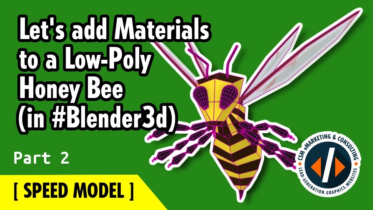 Adding Materials | Let's Model a Low Poly Honey Bee In #Blender3d ...