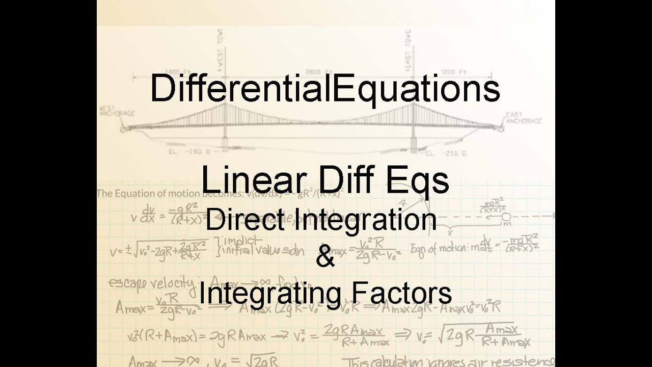 Differential Equations Chapter 2.1: 1st Order Linear DE, Direct ...
