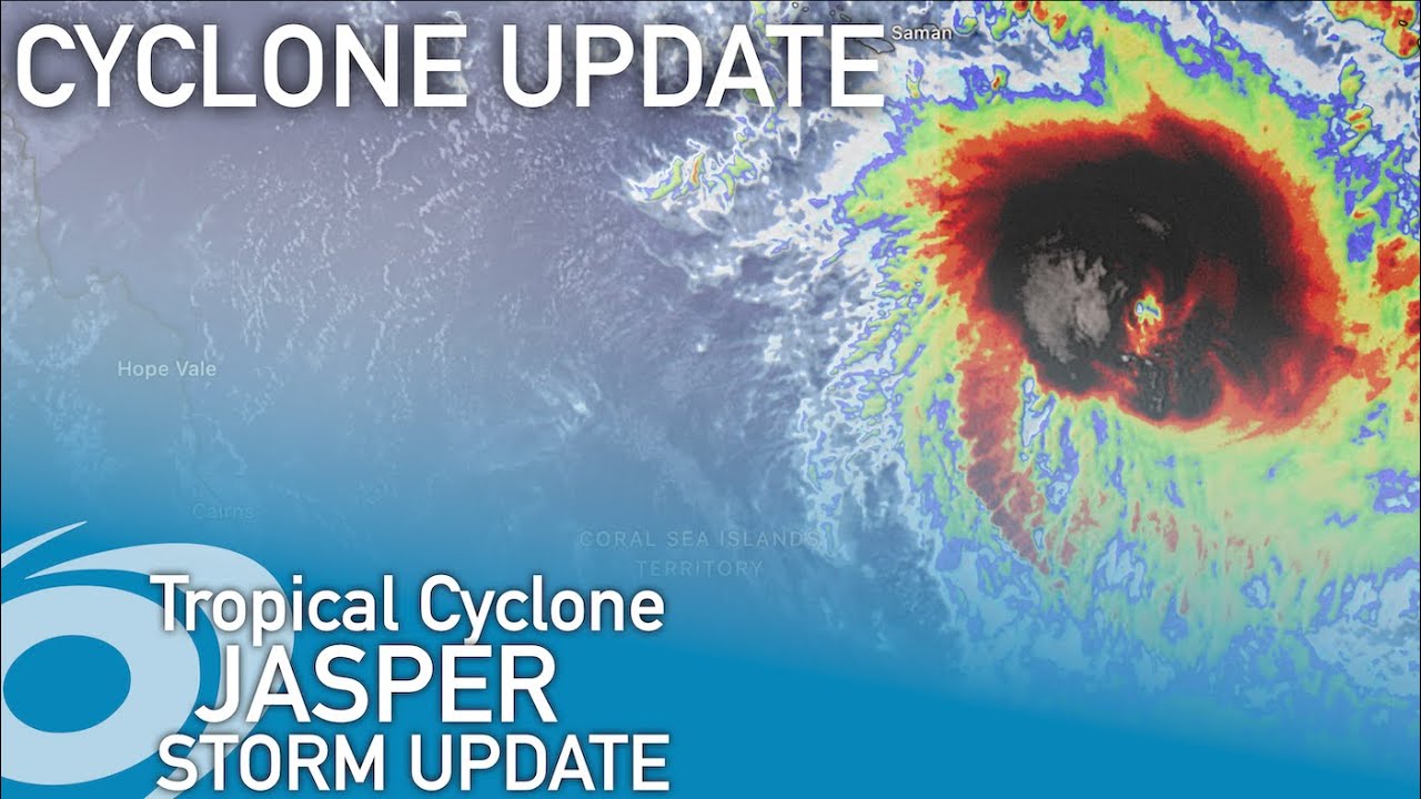 Category 4 Severe Tropical Cyclone Jasper Threatening a Severe Cyclone ...