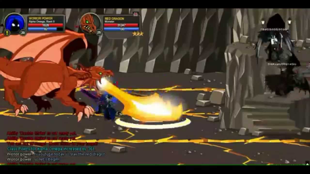 AQW slaying The Red Dragon! - YouTube