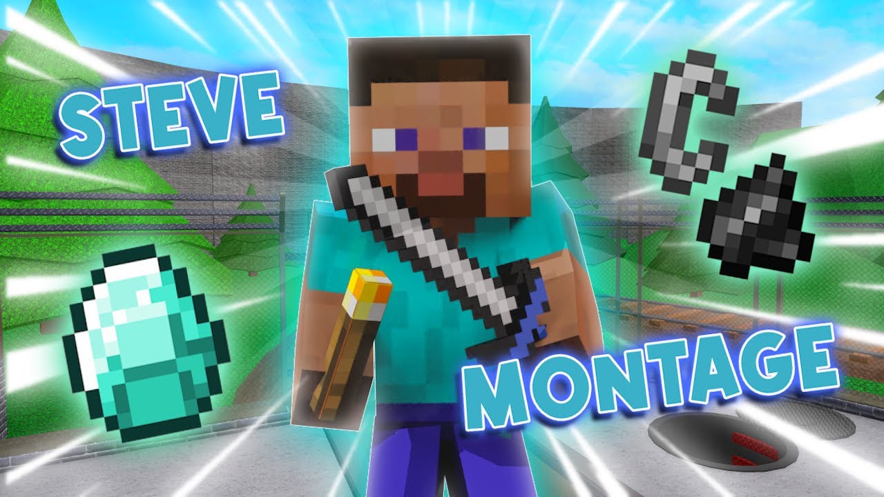 Playing MM2 as STEVE from MINECRAFT | Roblox Murder Mystery 2 - YouTube