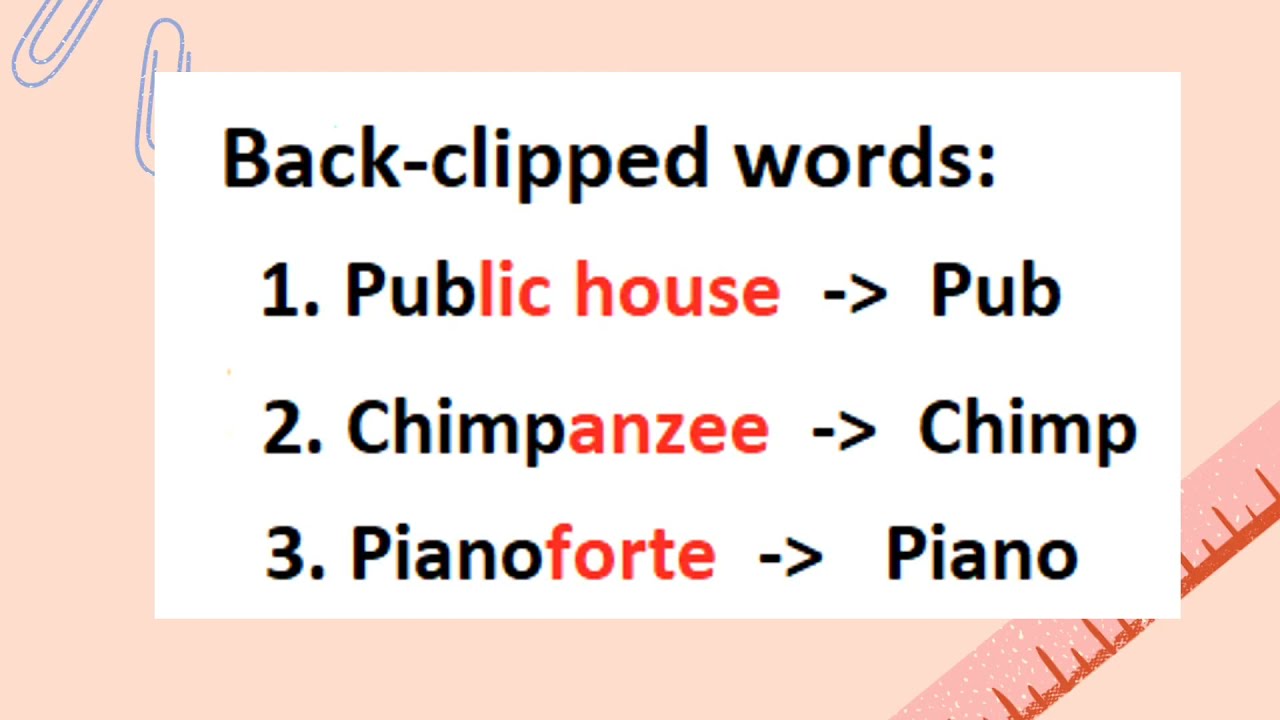 English 5 - lesson about clipped words and some exercises - YouTube