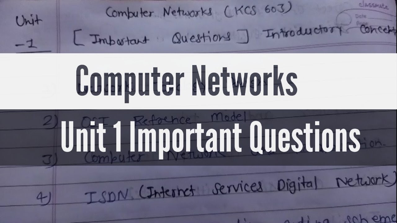 Computer Networks Unit 1 Important Questions for aktu students # ...