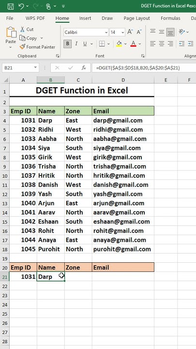 DGET Function in Excel 💯 #exceltutorial #exceltips #exceltricks #spreadsheets - YouTube