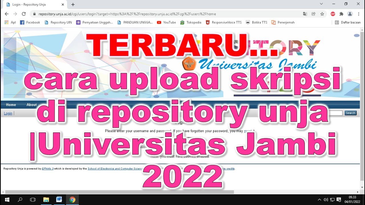 cara upload skripsi di repository unja terbaru 2022 |Universitas Jambi ...