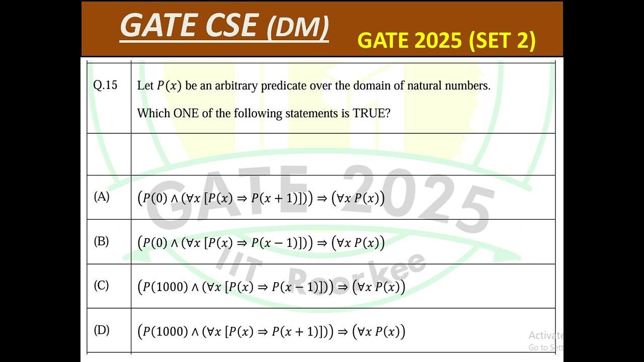 PYQ OF GATE 2025 (SET 2) | #PREDICATELOGIC | #DEC2025EXAM | GATE CSE ...