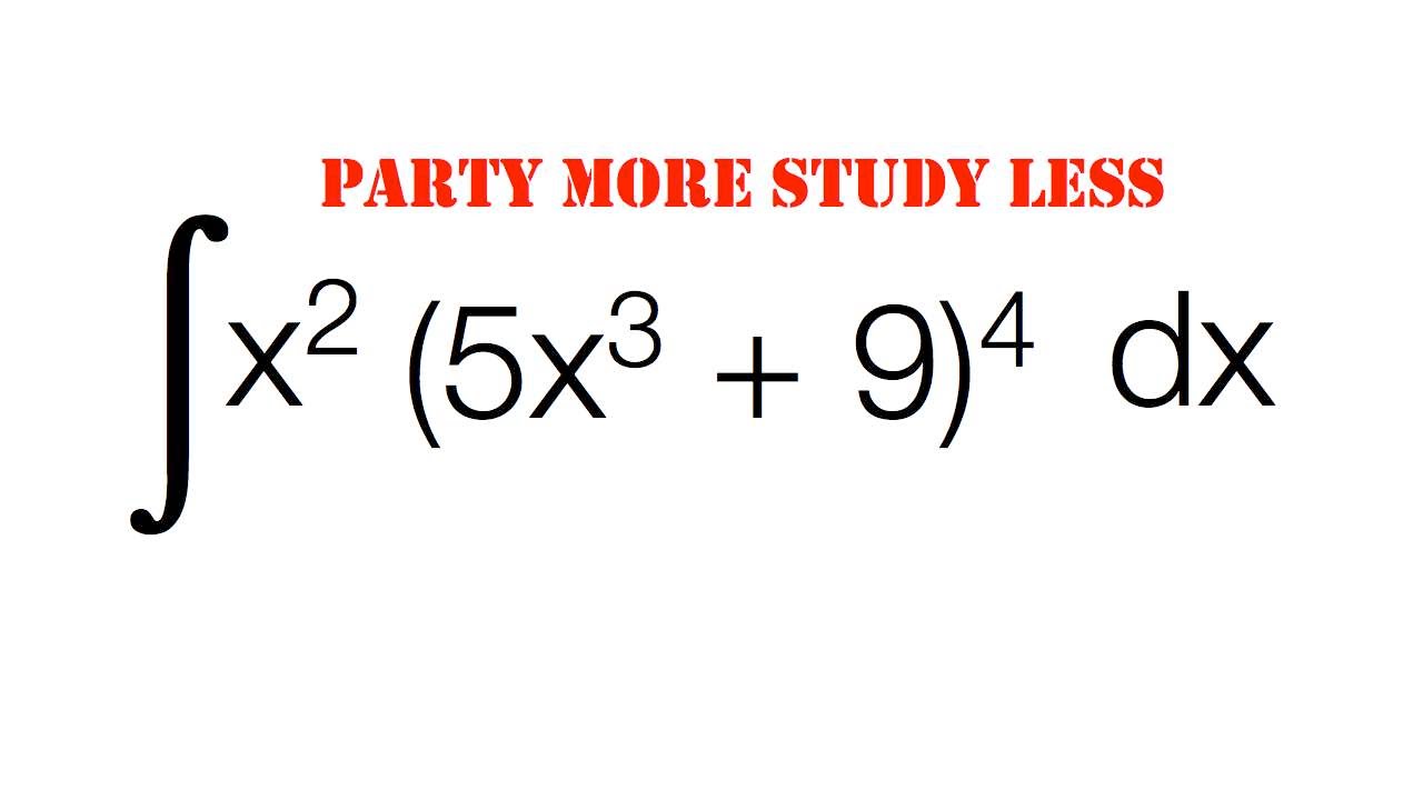 Integration: Substitution ( u substitution) Example 5 - YouTube