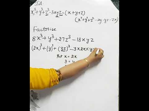 Factorise 8x^3 + y^3 +27z^3 -18xyz - YouTube