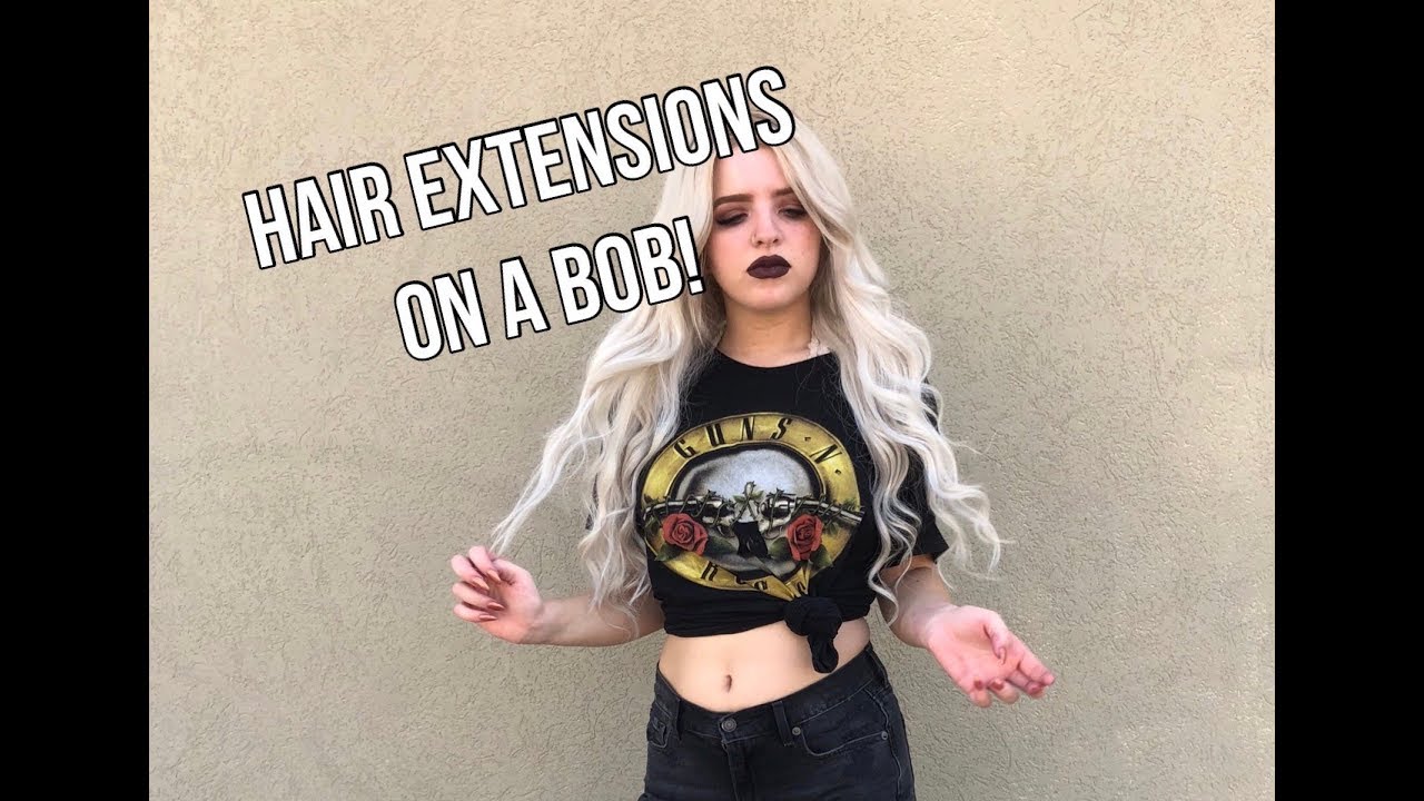 How to: Hair Extensions on a Bob - YouTube