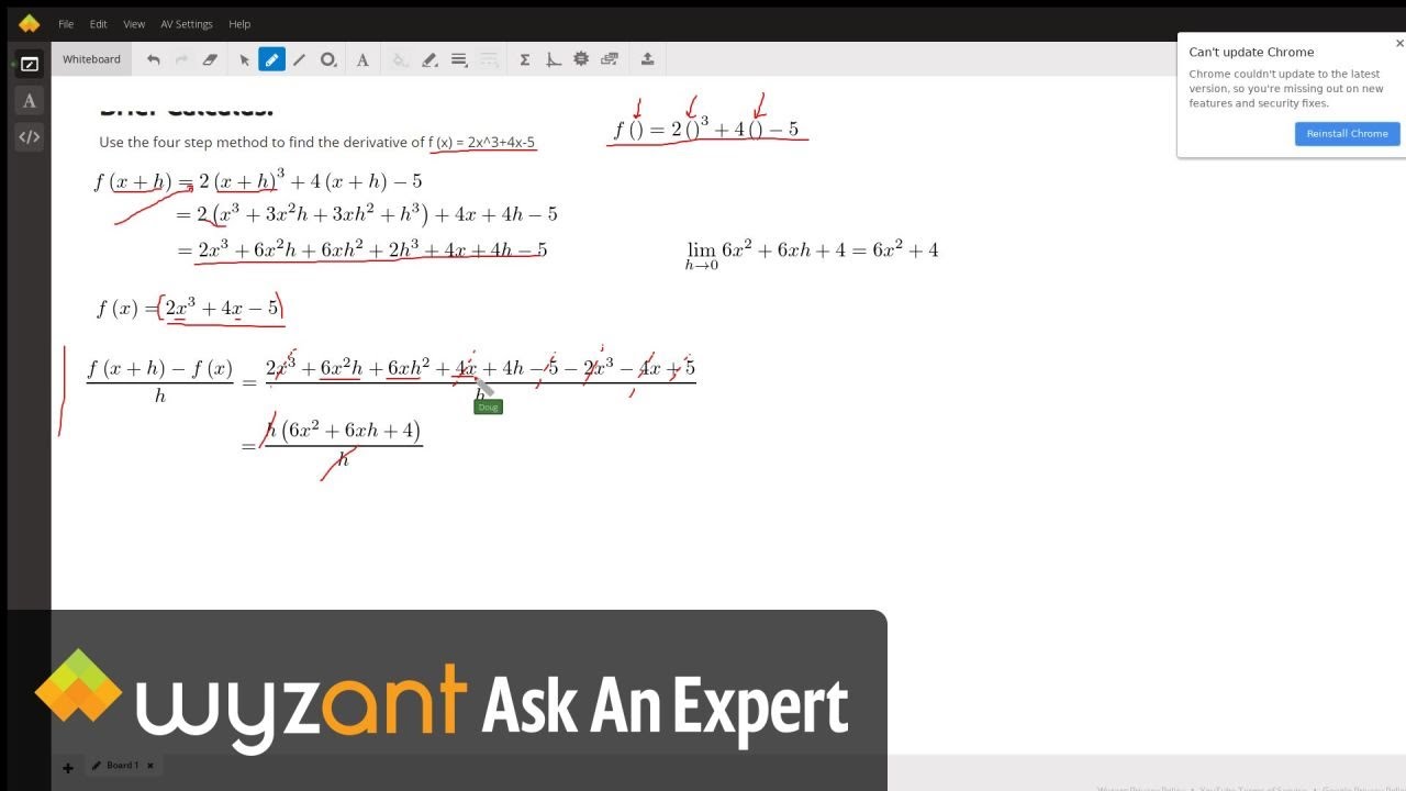 Find the derivative of a function using the "four step process", i.e ...
