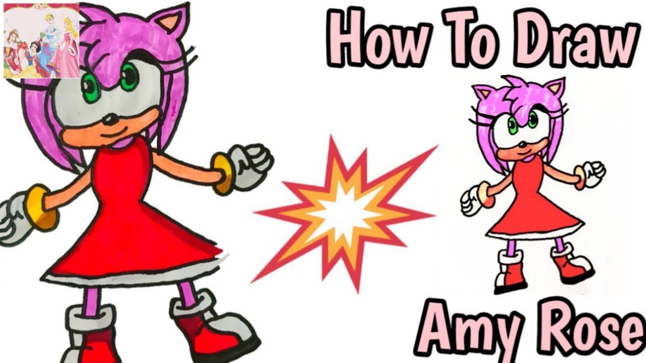 How To Draw Amy Rose | Sonic the hedgehog - YouTube