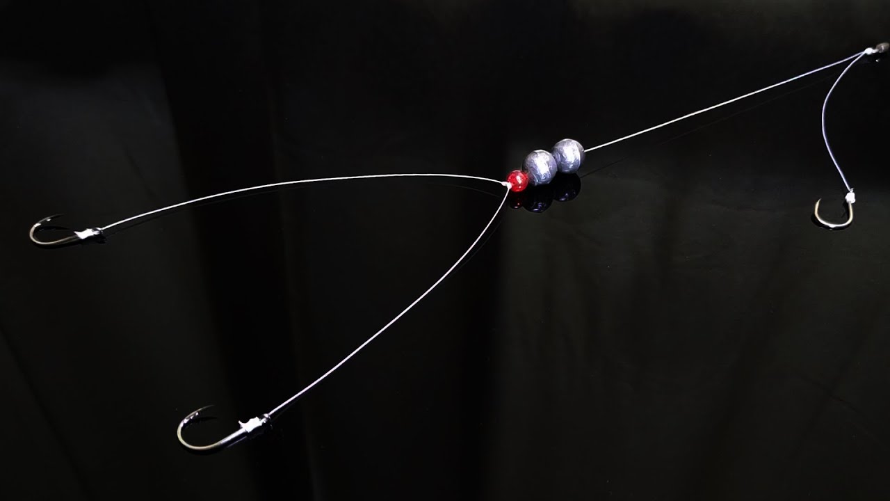 Tutorial How to Make Basic Fishing Rig with 3 Hooks - YouTube