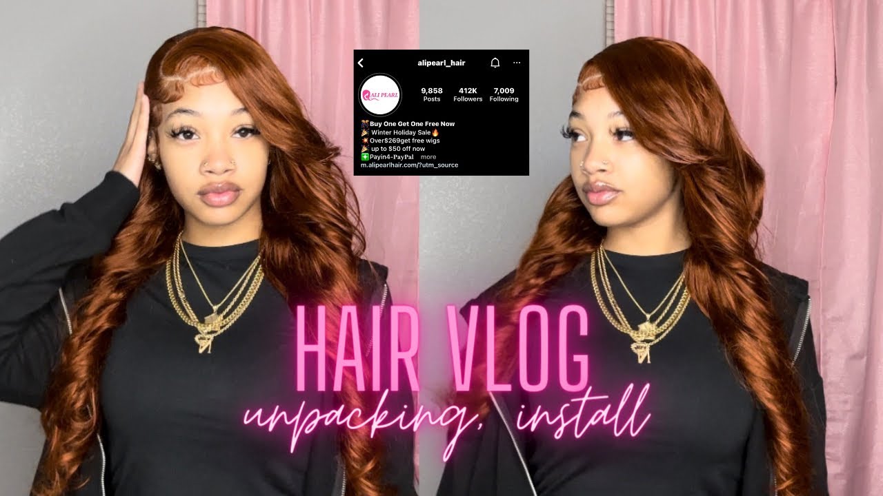 Hair Vlog | Unpacking , Install || BEST GINGER WIG EVER !! Ft. Alipearl ...