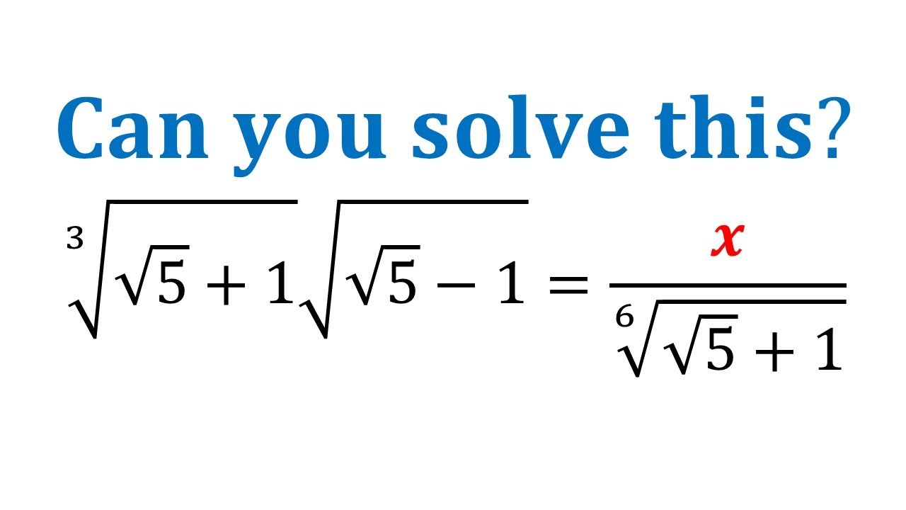 A Nice Radical Equation #maths - YouTube
